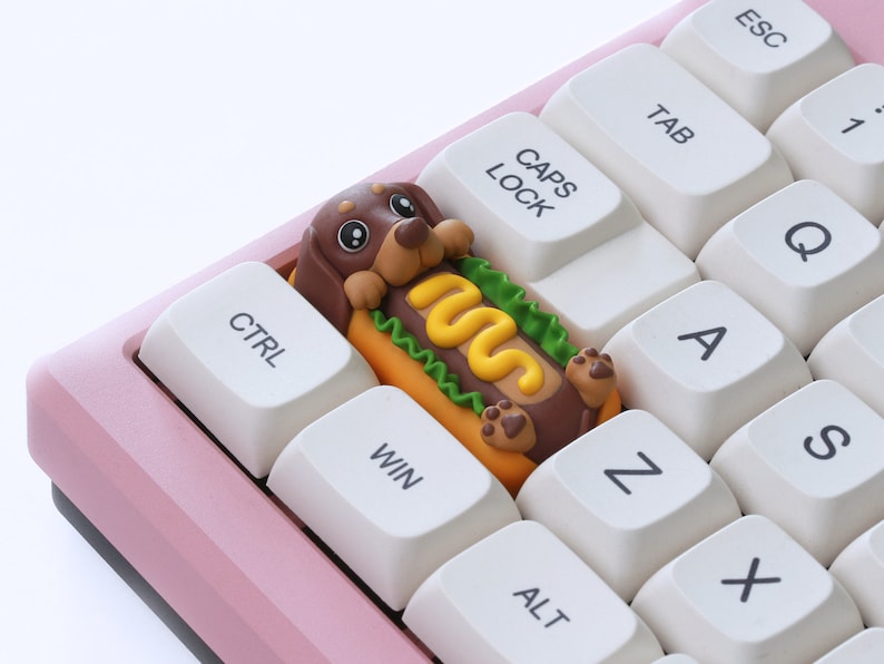 Dachshund Hotdog Artisan Keycap for Cherry MX Enter/shift/2.25u Keycap ...