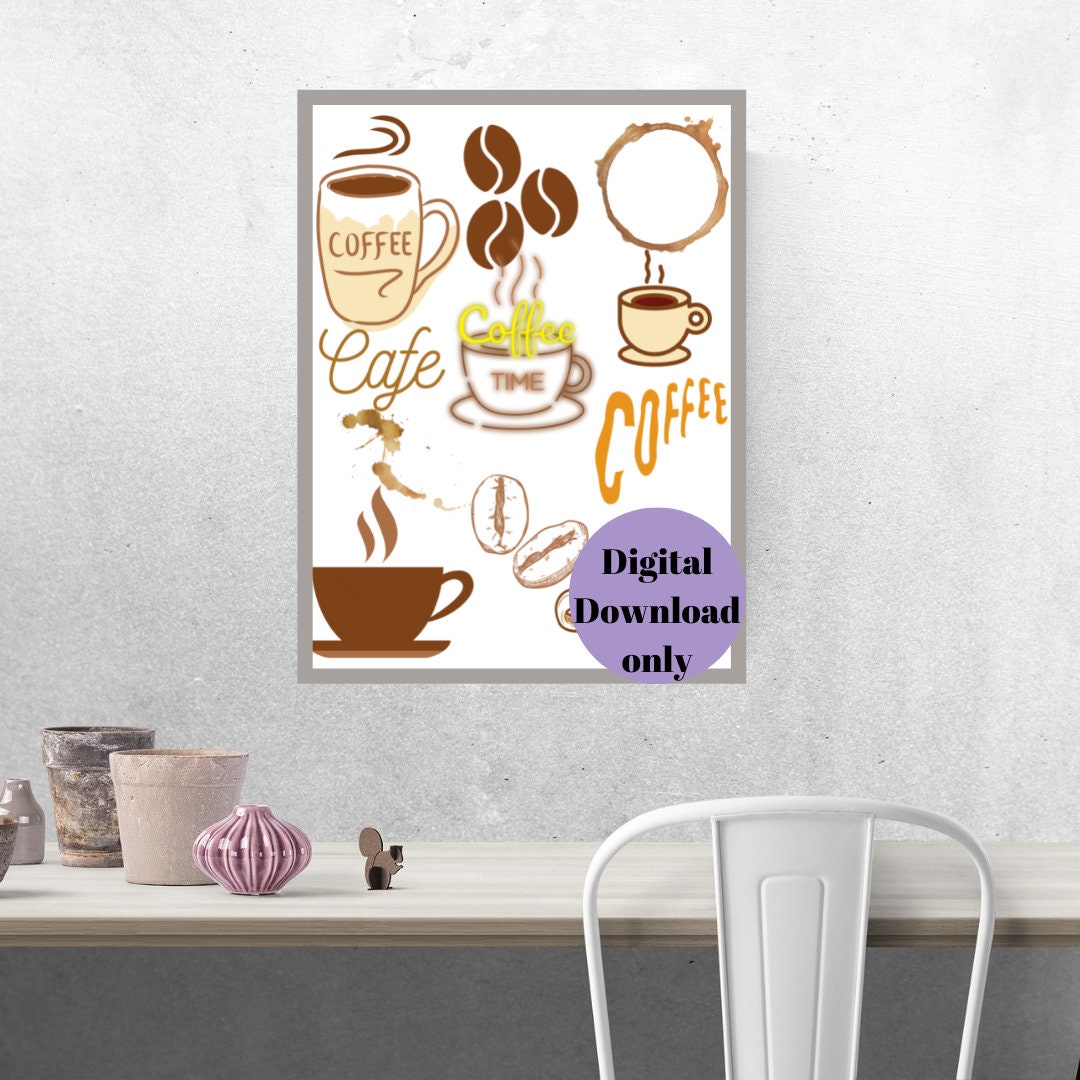 Digital Download - Coffee Lovers Printable Wall Art - Kitchen - Wall ...