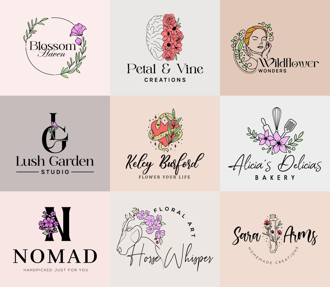 Custom Hand Drawn Logo Design for Business & Photography - Unique ...