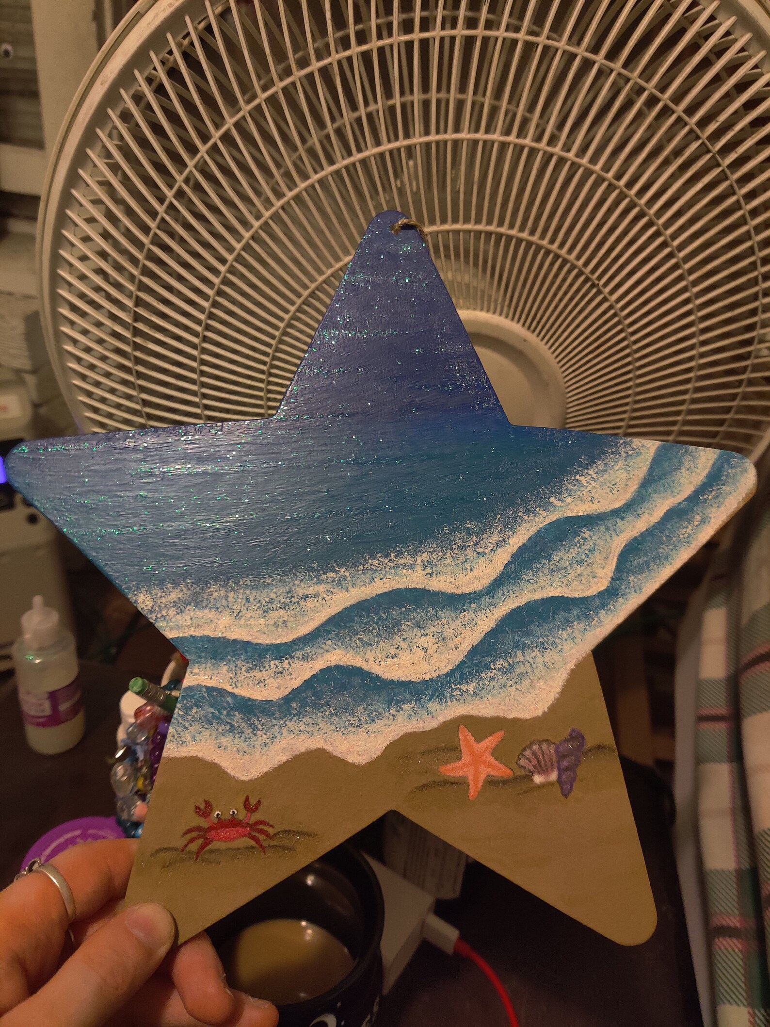 Hand Painted Ocean Themed Wooden Star. - Etsy