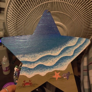 Hand Painted Ocean Themed Wooden Star. - Etsy