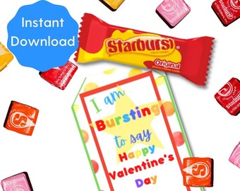 Candy Valentine Tag - Etsy