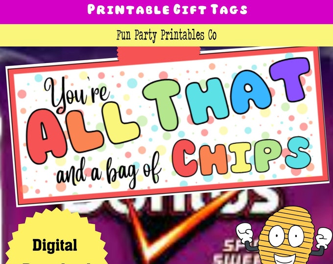 INSTANT DOWNLOAD 90s Neon Chip Bag Printable All That and A Bag of ...