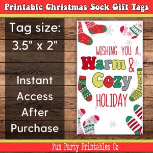 Christmas Sock Gift Tags: Warm & Cozy Holiday (digital Download) - Etsy