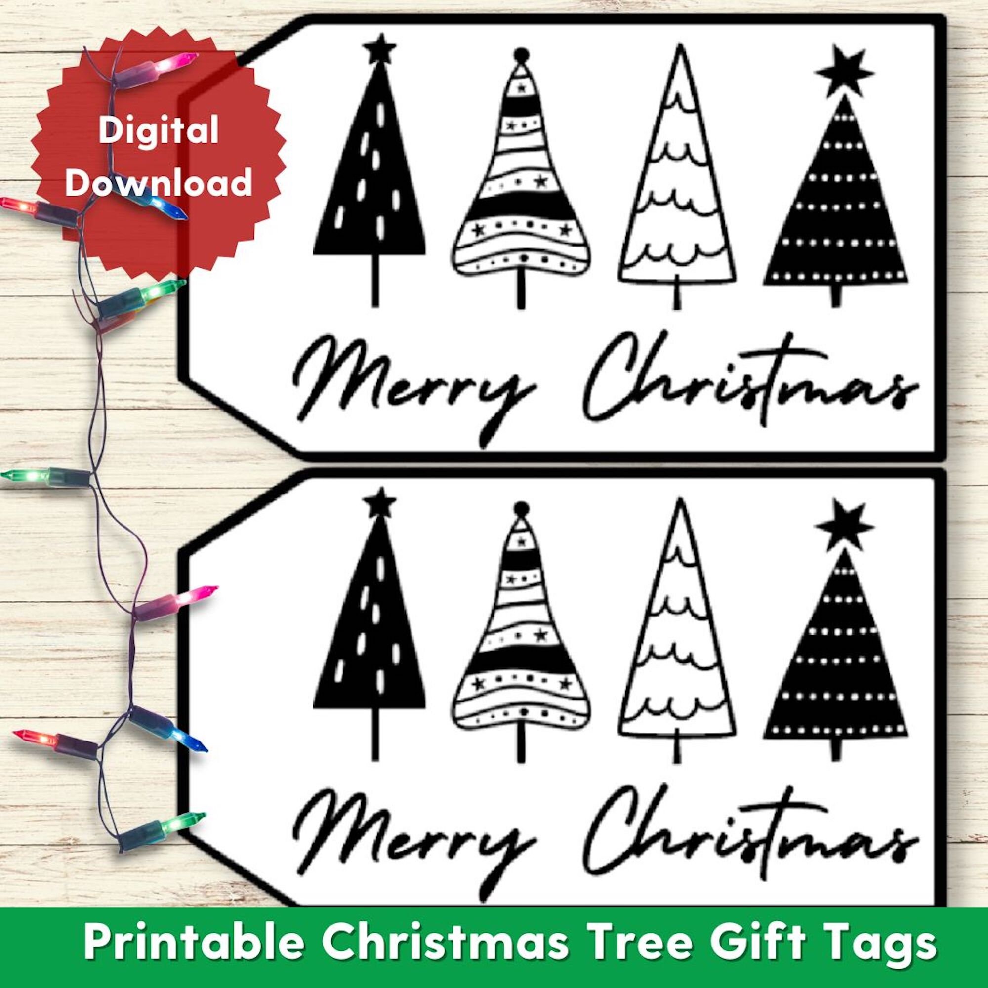 Printable Christmas Gift Tags Christmas Tree Tags Christmas - Etsy