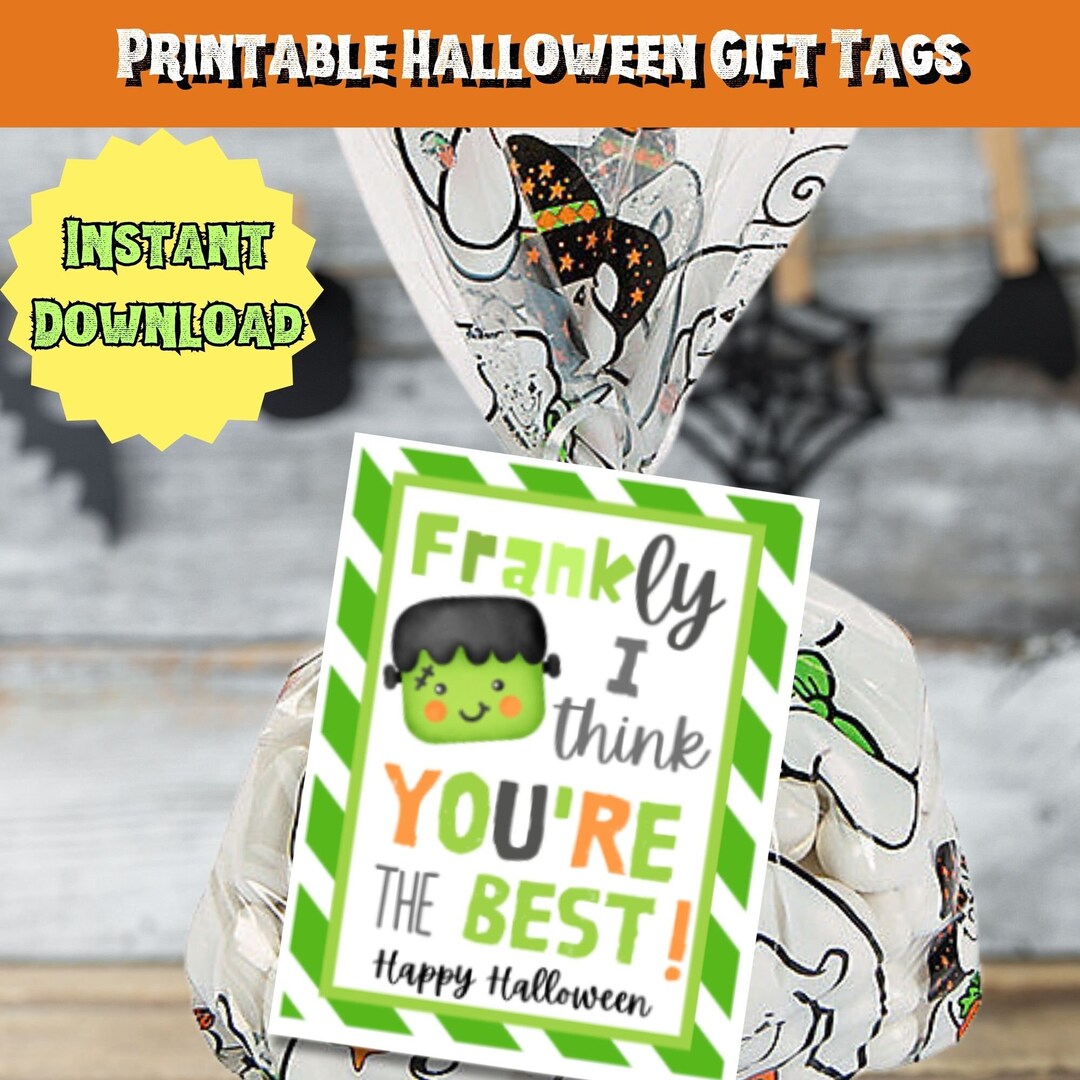 Frankly Gift Tag, Halloween Basket Tag, Trick-or-treat Bag, Custom ...