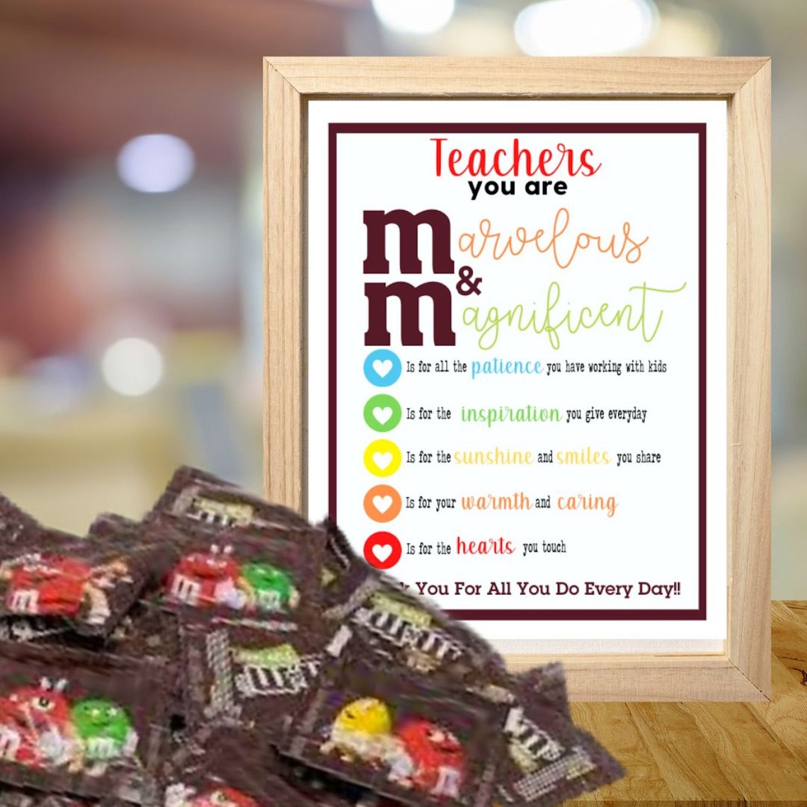 M&M Teacher Appreciation Gift Tags Employee Appreciation Tag - Etsy