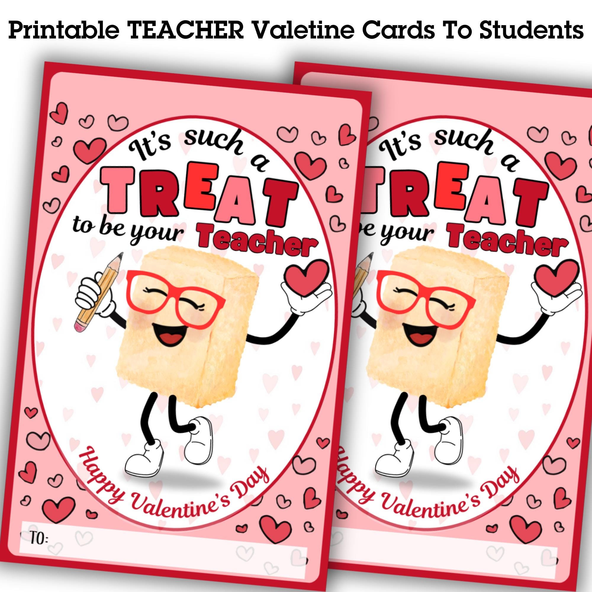 Teacher Valentine's Day Treat Tags for Crispy Rice Treats (digital ...