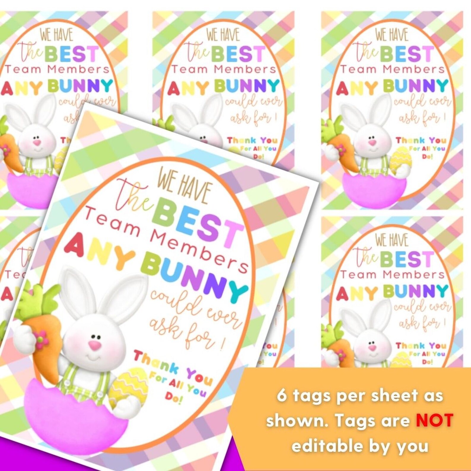 Team Members Appreciation Printable Tags Thank You Tag Team - Etsy