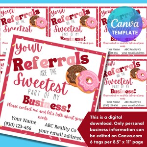 Editable Realtor Referral Appreciation Tags, Editable Business Cards ...