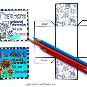 Teacher Appreciation Printable DIY Treat Box Printable Box - Etsy