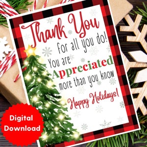 Happy Holiday Appreciation Gift Tags, Employee Appreciation Tag, Thank ...
