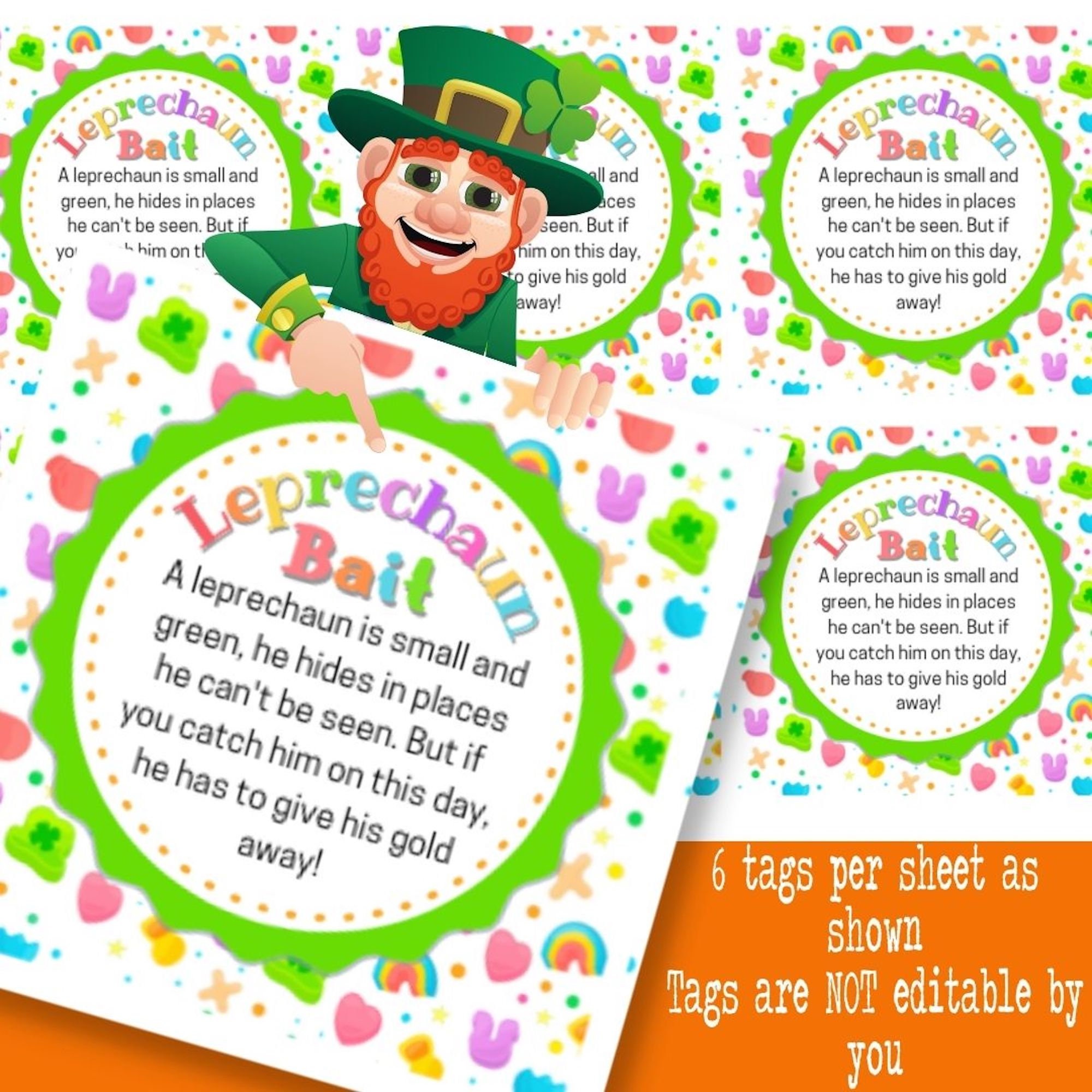 St. Patrick's Day Printable Tag, Leprechaun Bait, Leprechaun Trap, St ...