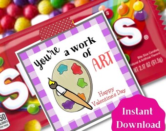 Skittles Valentine Printable | Etsy