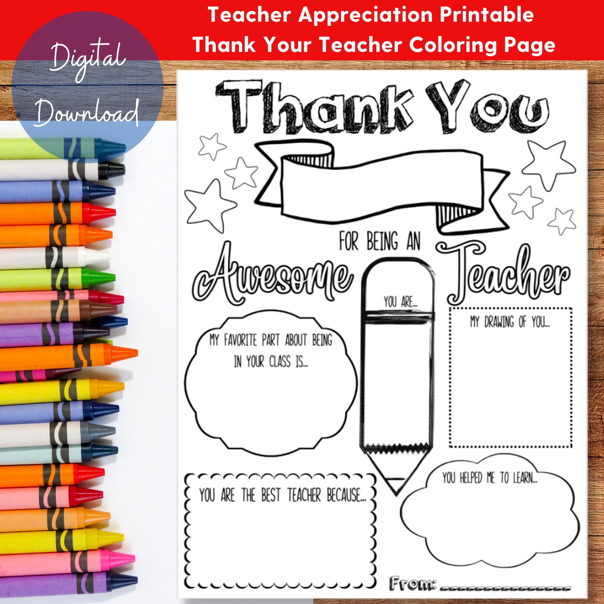 Teacher Appreciation Week Printable, Teacher Printable, Teacher Thank ...