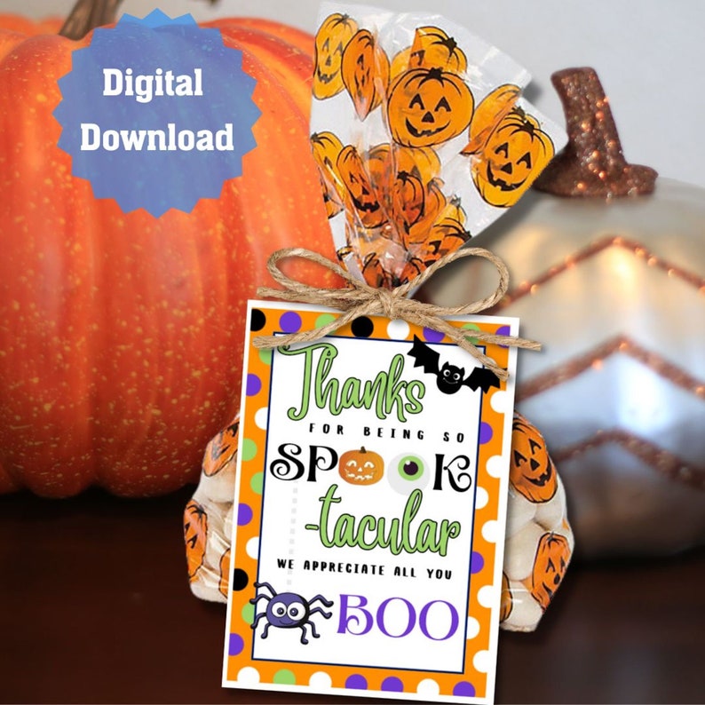 Halloween Printable Tags, Halloween Employee Appreciation, Thank You ...