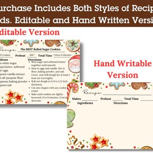 Christmas Cookie Exchange Recipe Cards: Editable Holiday Baking ...