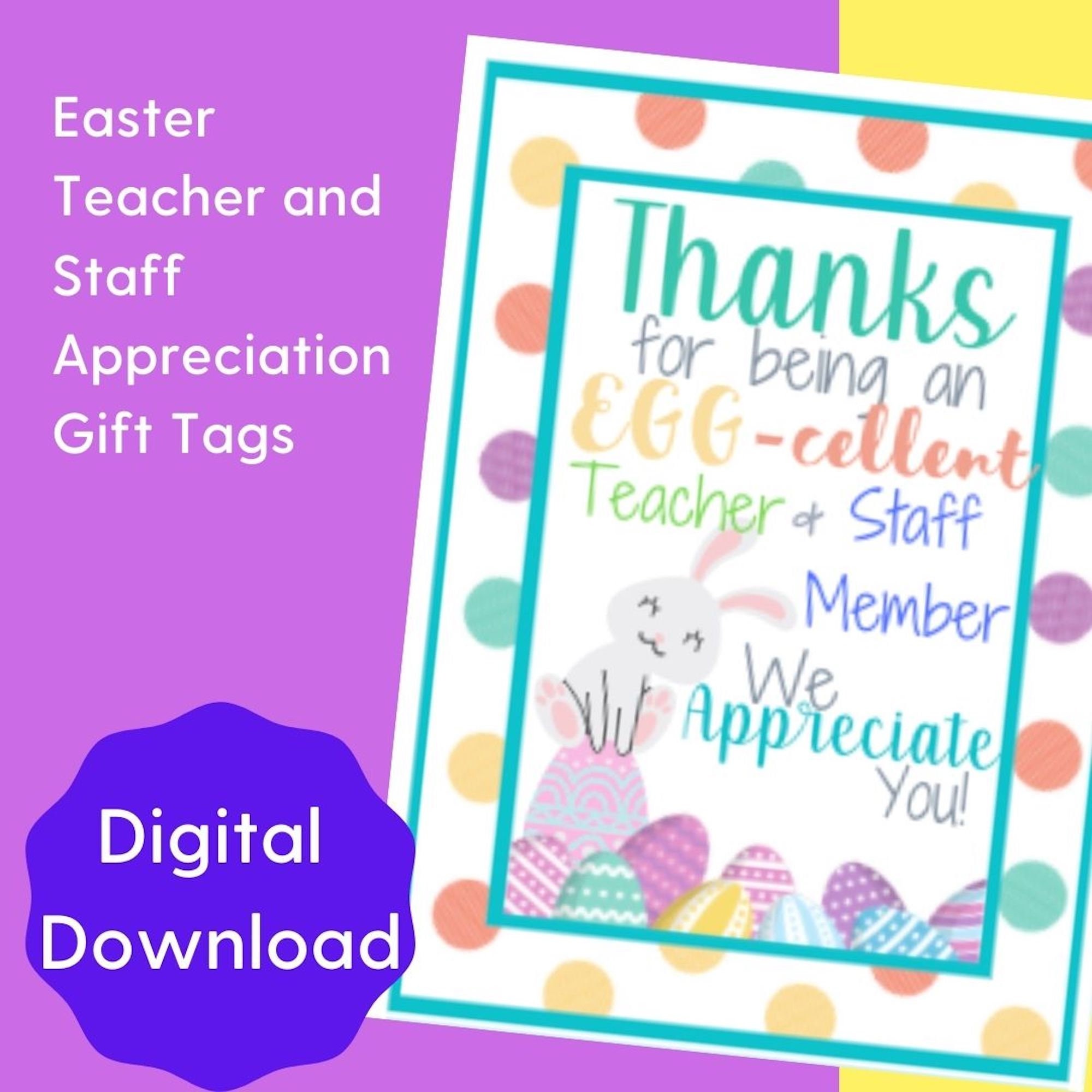 Egg-cellent Easter Basket Tag Employee Appreciation Tags - Etsy