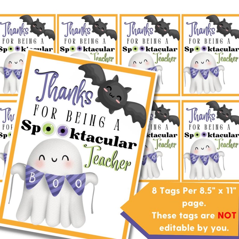 Halloween Tags Printable, Employee Appreciation Tag, Thanks Gift ...