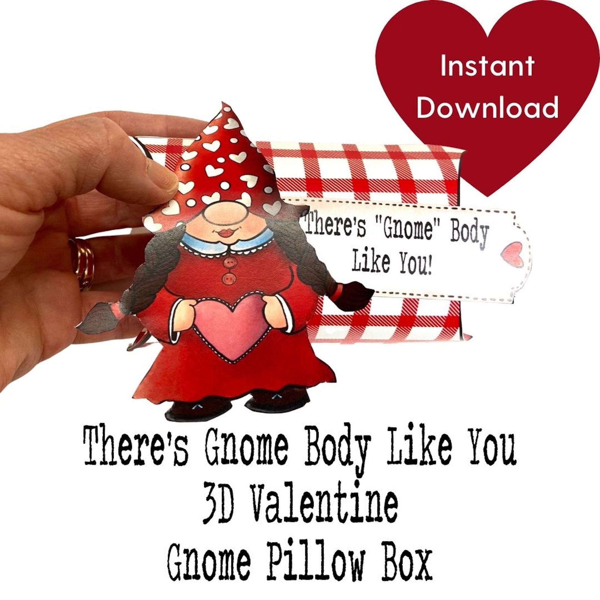 Valentine Gnome DIY Treat Box Printable Candy Wrapper - Etsy