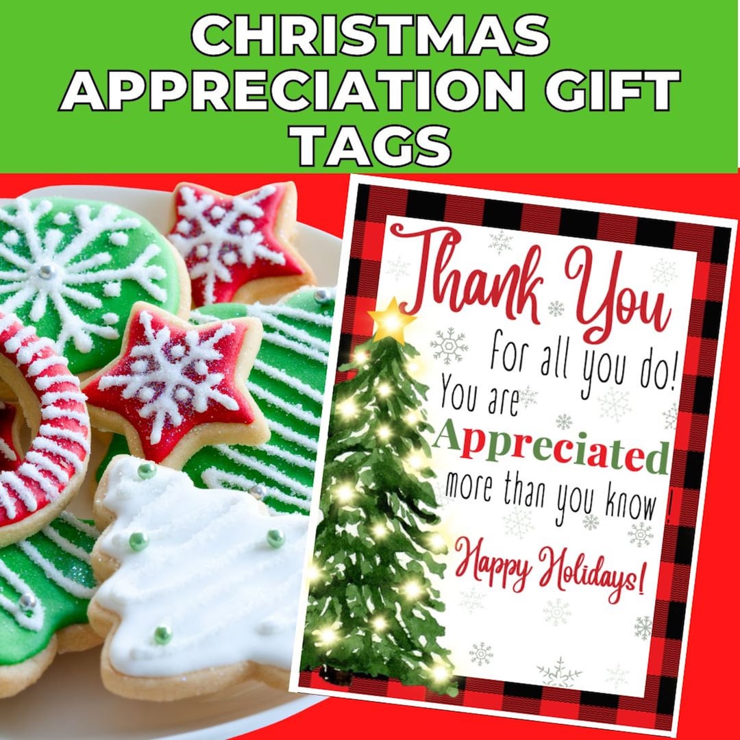 Christmas Appreciation Gift Tags, Employee Appreciation Tag, Thank You ...