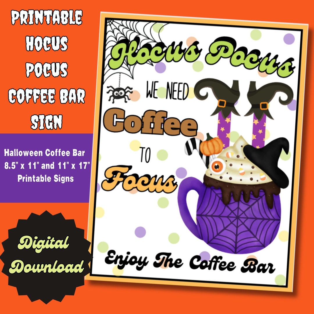 Hocus Pocus Coffee Sign, Coffee Bar Sign, Employee Appreciation ...