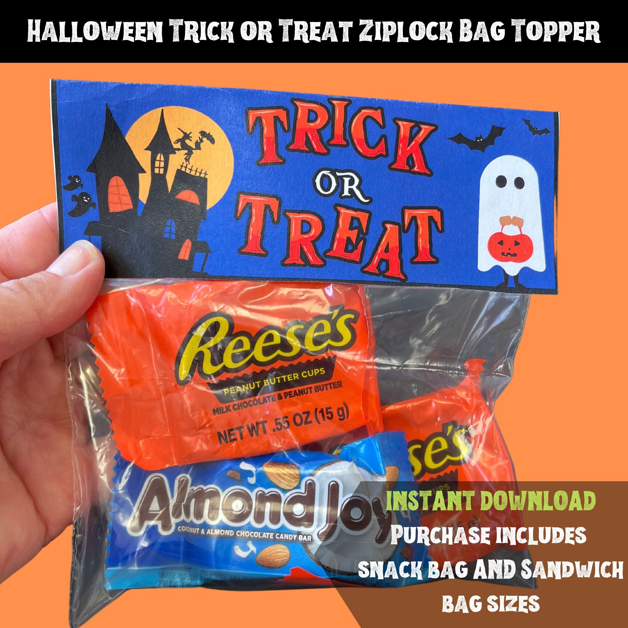 Treat Bag Topper Trick or Treat Printable Bag Topper - Etsy