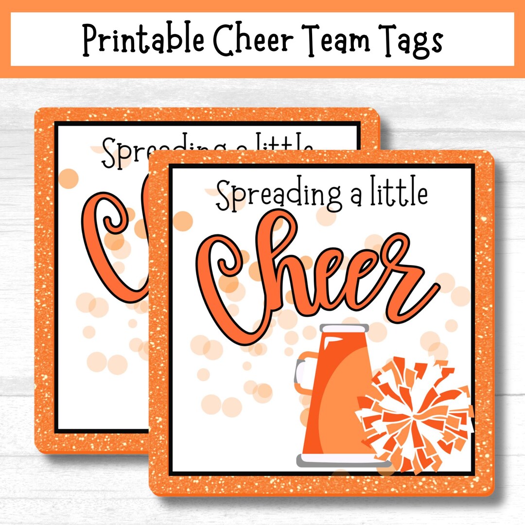 Orange Cheer Team Printable Gift Tags (PDF) - Etsy