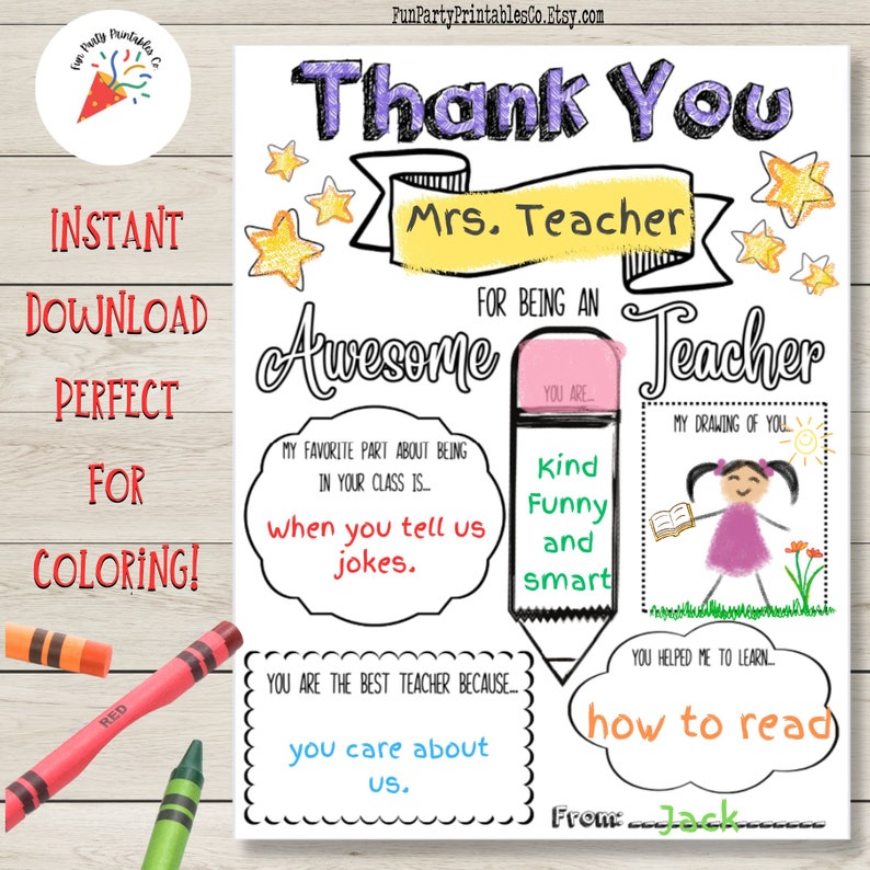 Teacher Appreciation Week Printable, Teacher Printable, Teacher Thank ...