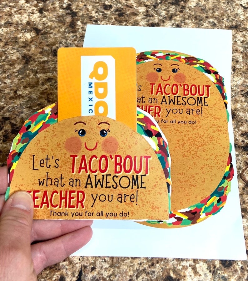 Teacher Appreciation Printable Gift Bundle: Taco, Nacho, Guacamole (DIY ...