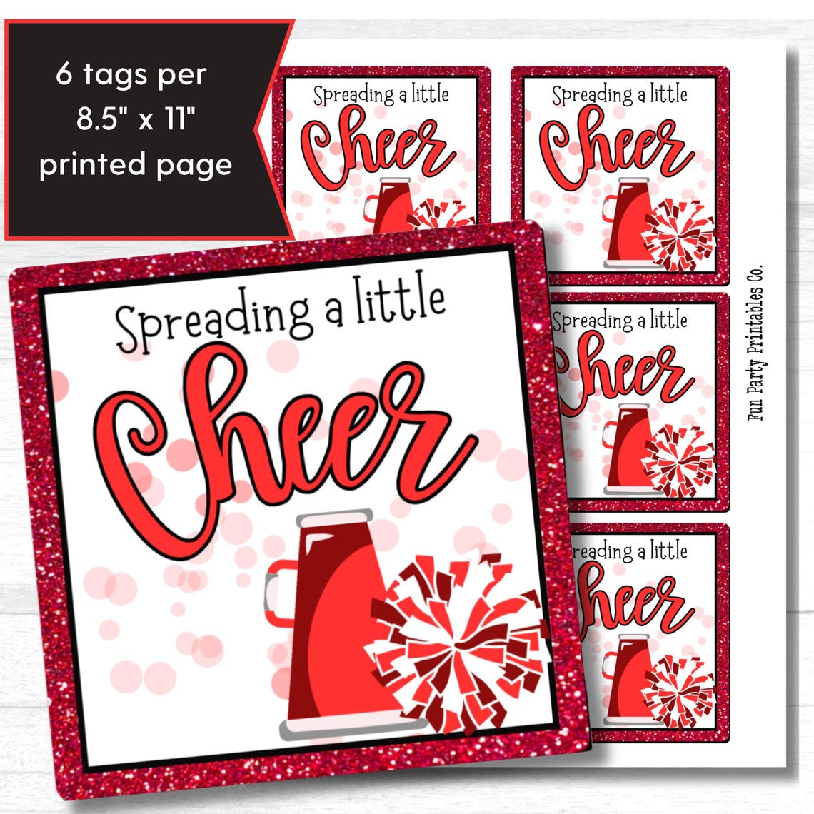 Cheer Team Printable Gift Tags: Cheerleading Squad Favors (PDF) - Etsy