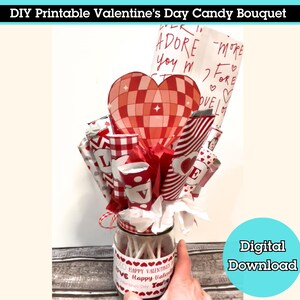 Valentine's Day Candy Bouquet Printable Wrappers (PDF Pattern) - Etsy