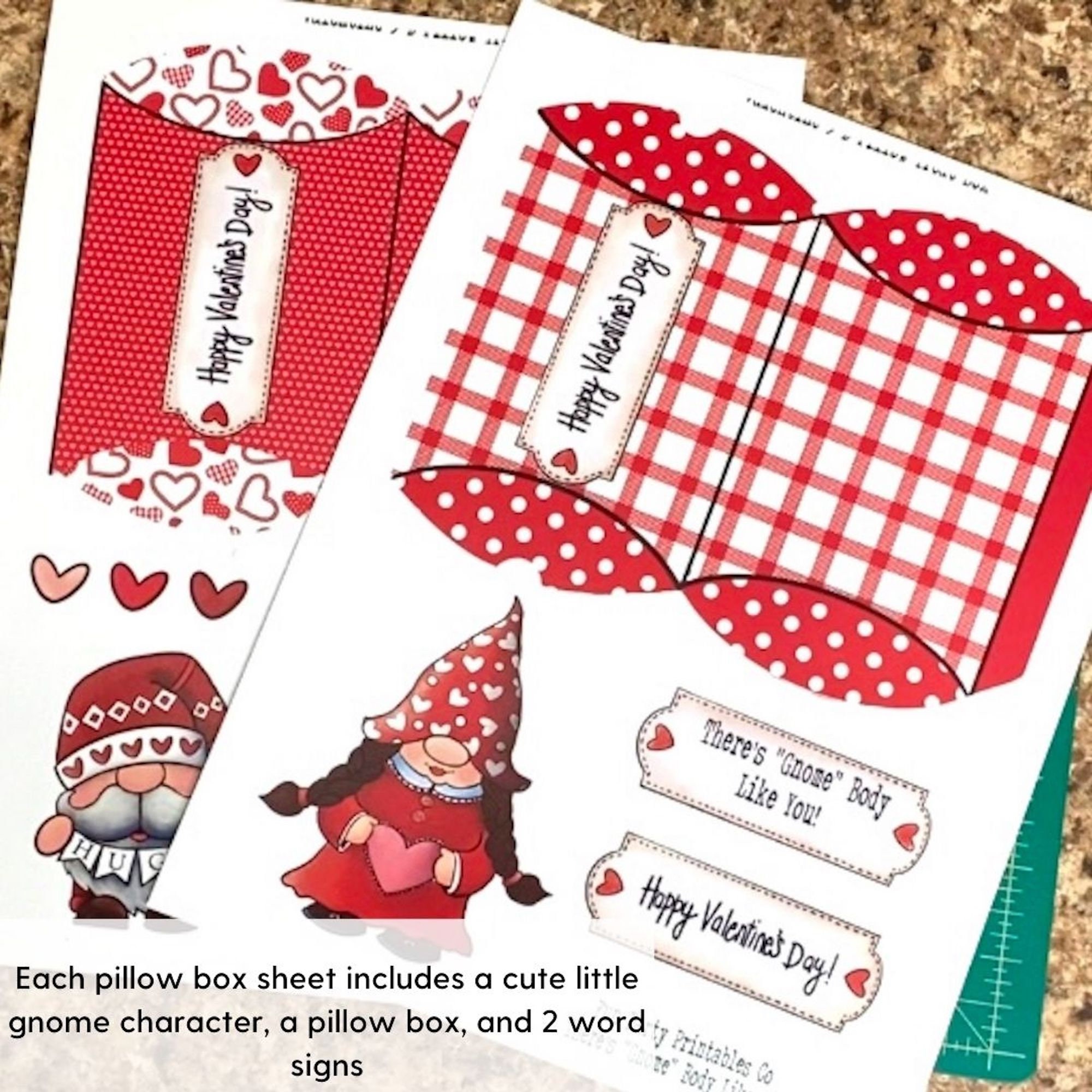 Valentine Gnome, DIY Treat Box, Printable Candy Wrapper, Printable ...