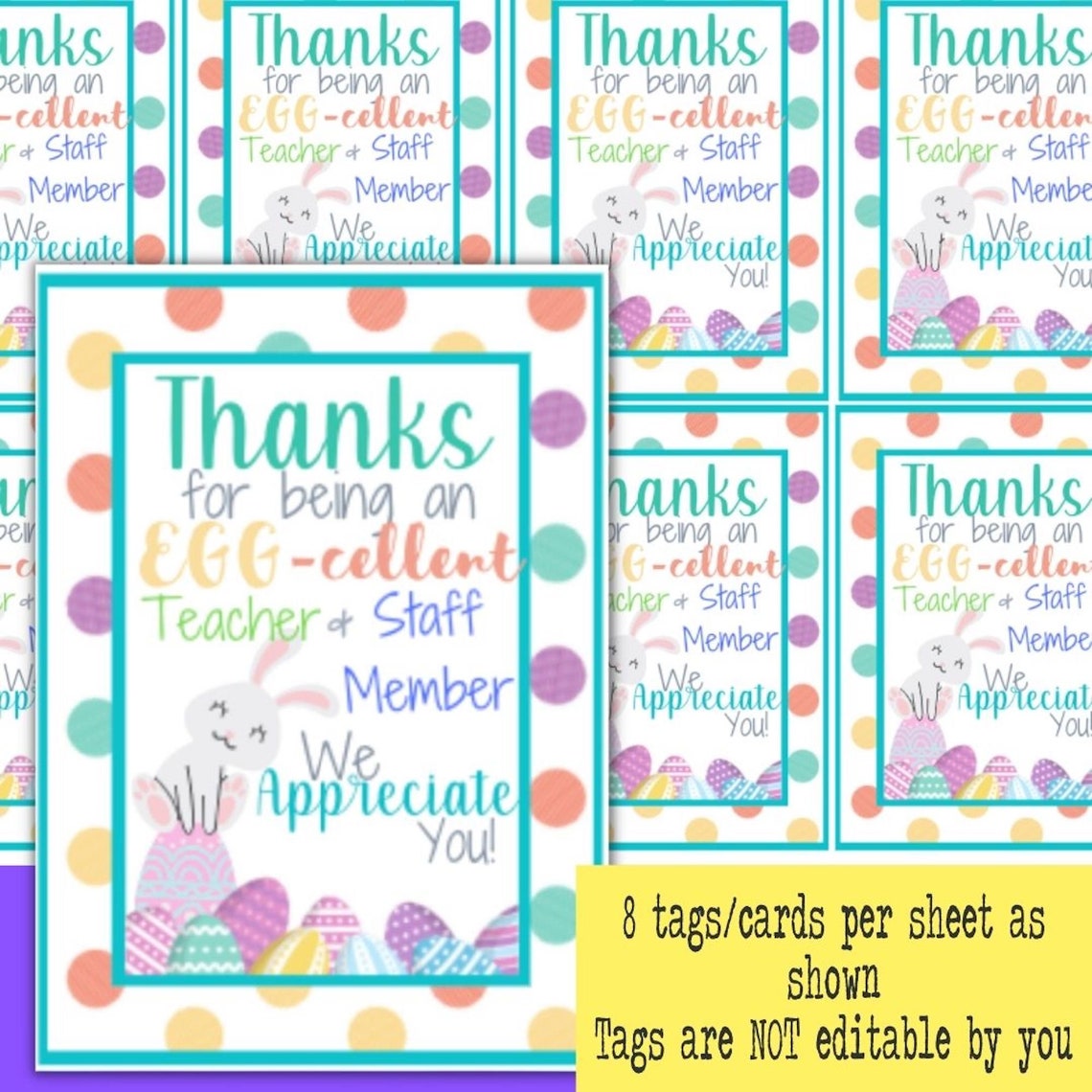 Egg-cellent Easter Basket Tag Employee Appreciation Tags - Etsy