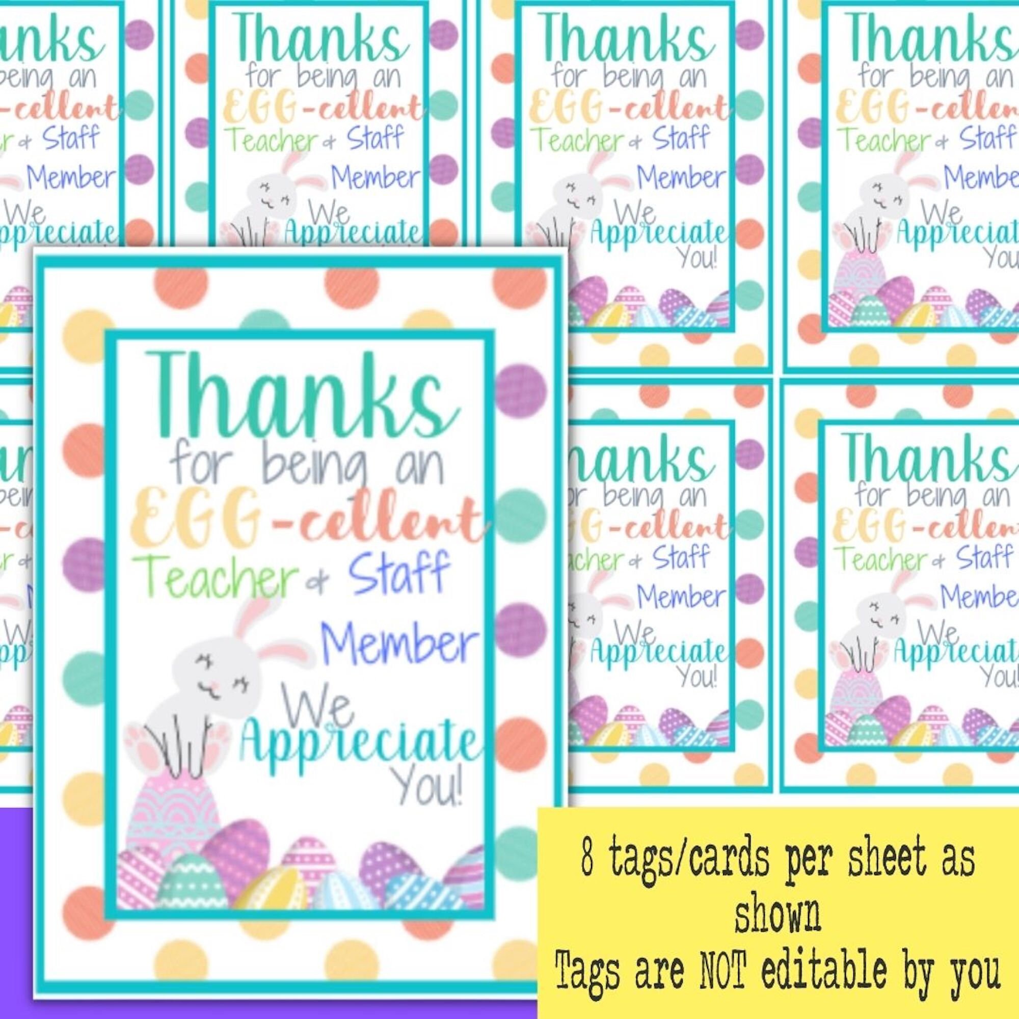 Egg-cellent Easter Basket Tag Employee Appreciation Tags - Etsy