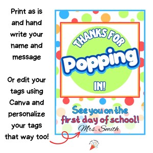 Open House Meet the Teacher Lollipop Holder, EDITABLE DIGITAL DOWNLOAD ...