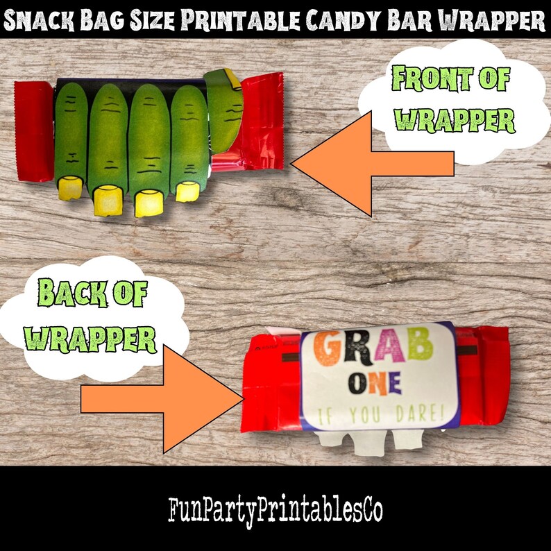 Halloween Printable Snack Size Candy Bar Wrapper Trick or - Etsy