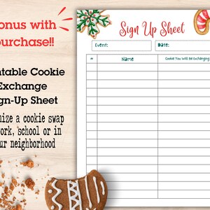 Christmas Cookie Exchange Recipe Cards: Editable Holiday Baking ...