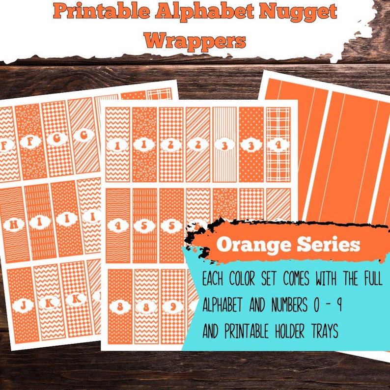 Orange Alphabet Hershey Nugget Wrappers: DIY Candy Bar (printable PDF ...