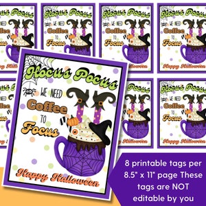 Happy Halloween Gift Tags Hocus Pocus We Need Coffee to - Etsy