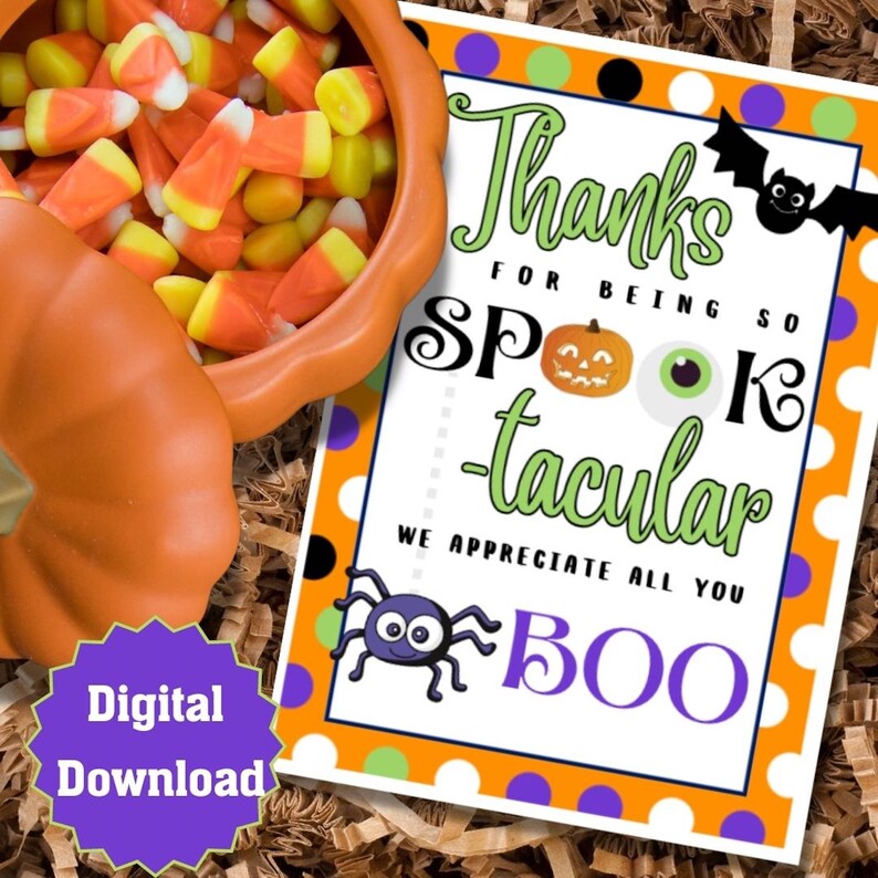 Halloween Printable Tags Halloween Employee Appreciation - Etsy