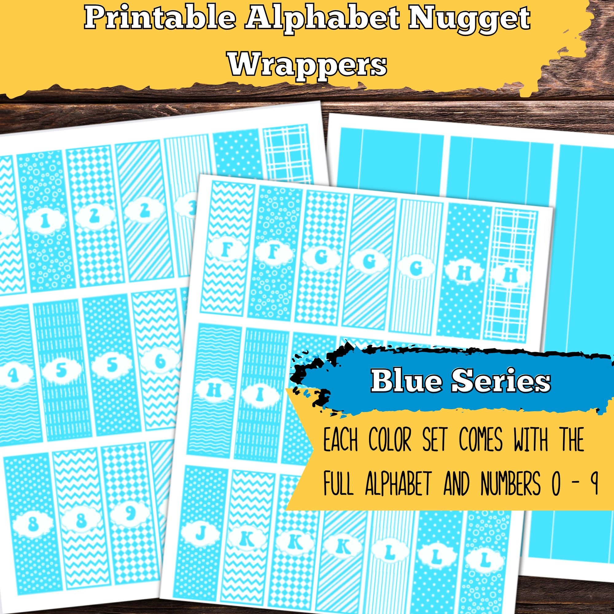 Blue Alphabet Nugget Candy Wrappers: DIY Printable (PDF) - Etsy