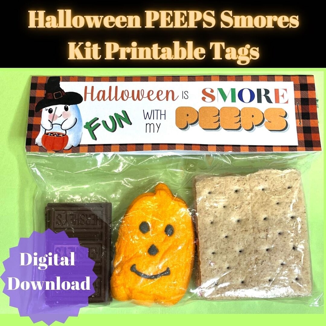 Halloween S'mores Peeps Printable, Happy Halloween Tag, Smores Kit, S ...