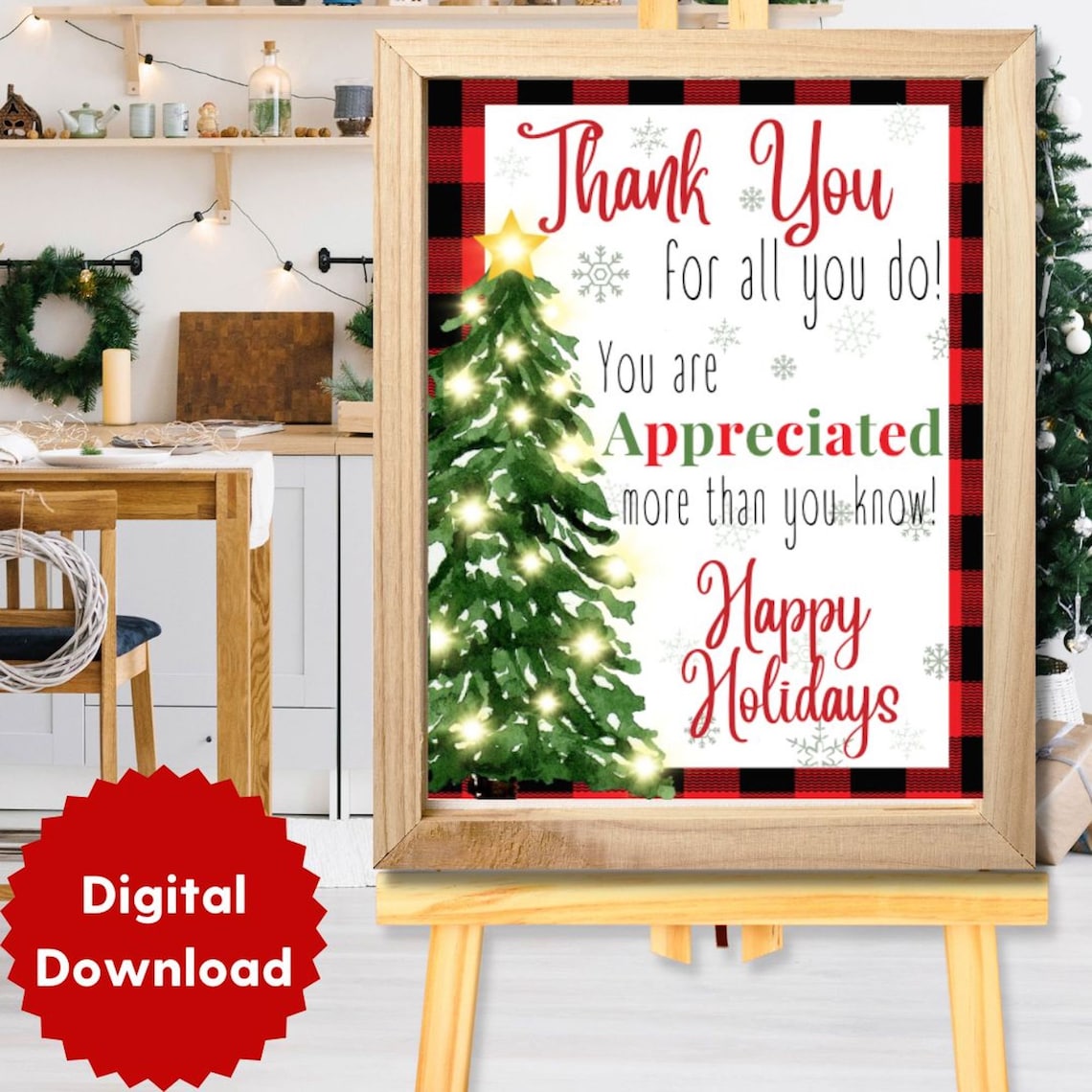 Happy Holiday Appreciation Sign, Employee Appreciation Sign, Thank You ...