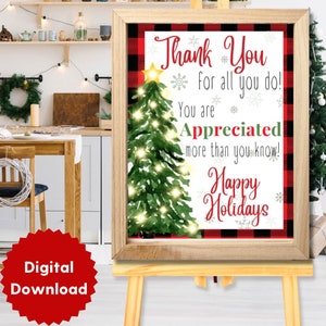 Happy Holiday Appreciation Sign, Employee Appreciation Sign, Thank You ...