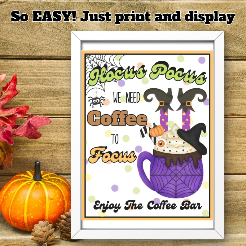 Hocus Pocus Coffee Sign Coffee Bar Sign Employee - Etsy