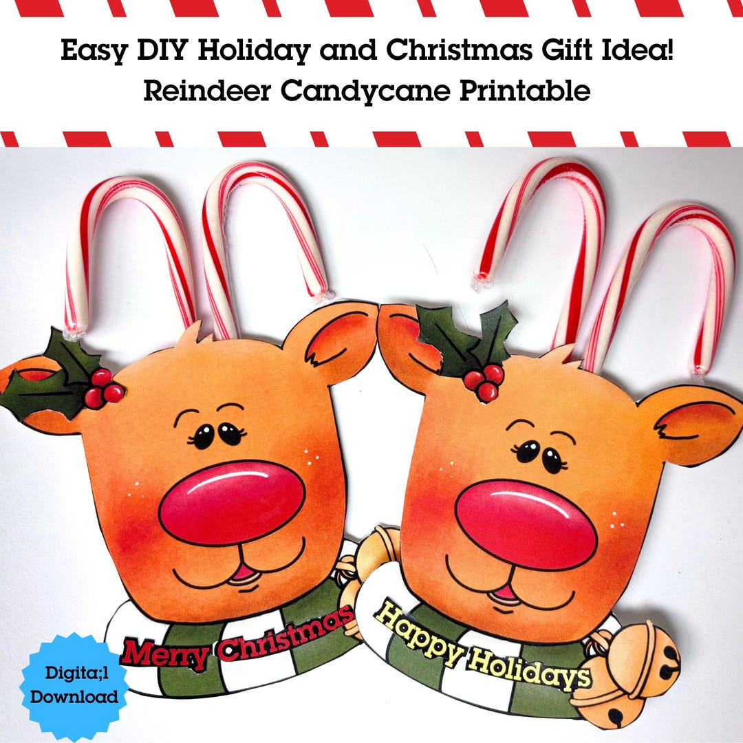 DIY Reindeer Candy Cane Holder Printable | Fun Christmas Craft ...