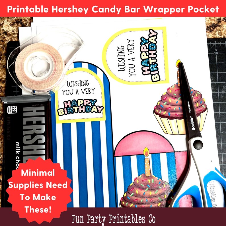 Printable Birthday Candy Bar Wrapper, Happy Birthday Printable, DIY ...