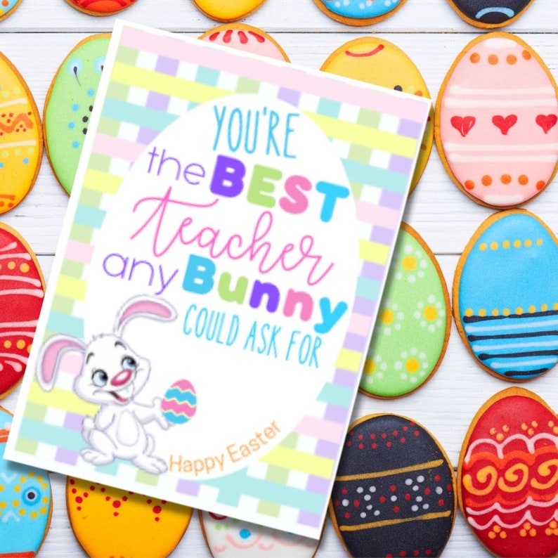 Bunny Printable Tags Happy Easter Tag Teachers Appreciation - Etsy