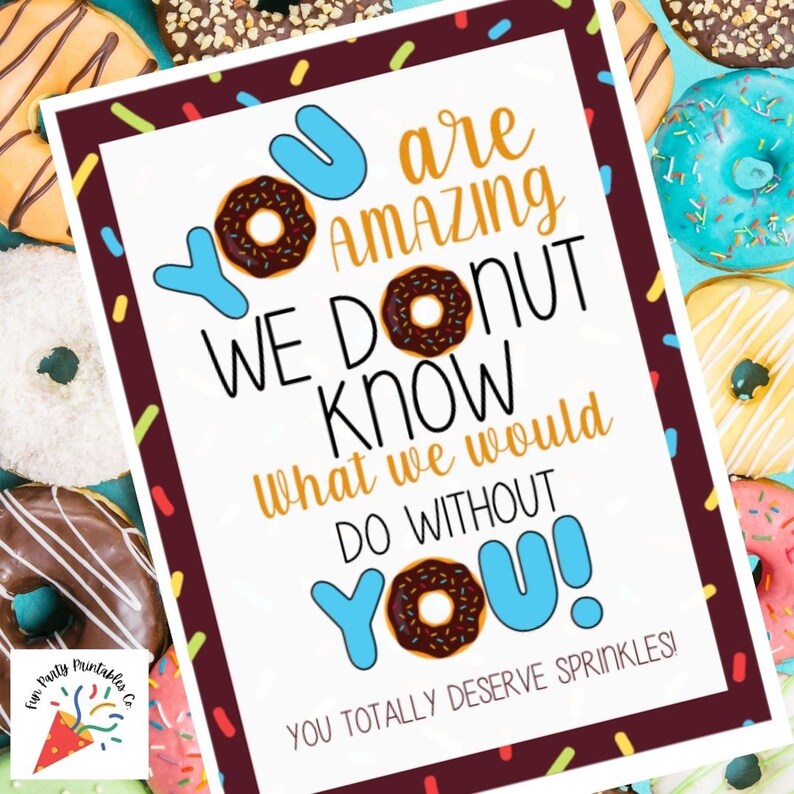 Back to School Donut Employee Appreciation Gift Tags, Teacher ...